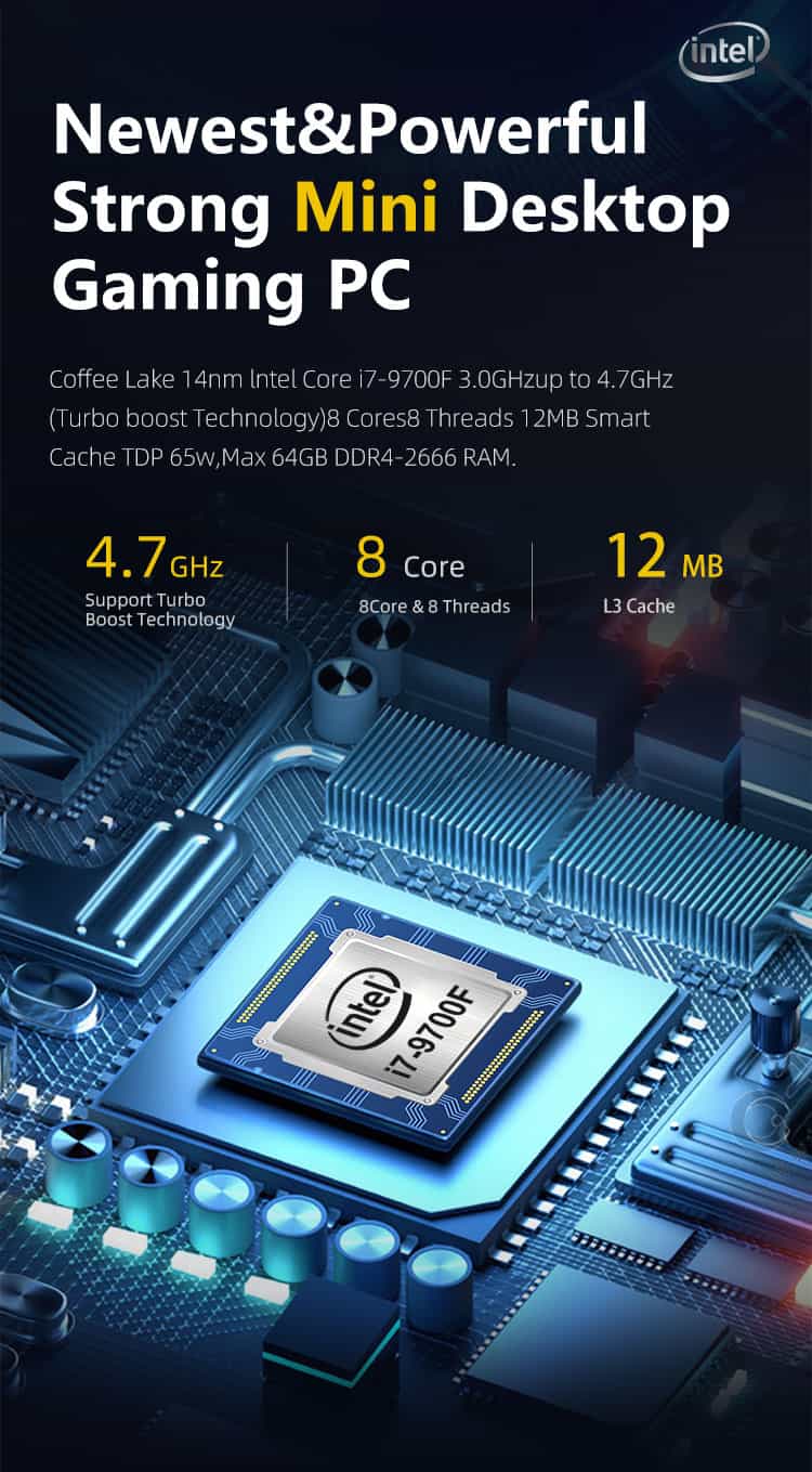 Gaming PC with intel 8-9th Gen Intel I5 I7 Xeon - JIERUICC