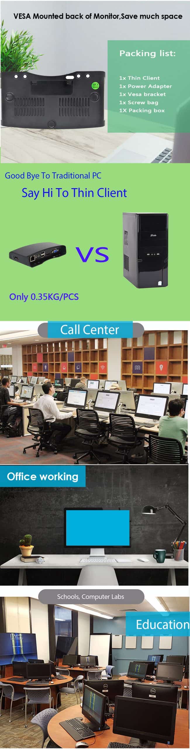 Low Cost Thin Client G2 Dual-core 1.2Ghz RDP7.1 - JIERUICC