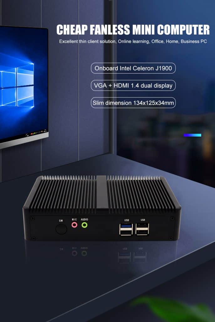 Fanless Mini PC Celeron J1800 J1900 Dual Nic GT760-2L - JIERUICC